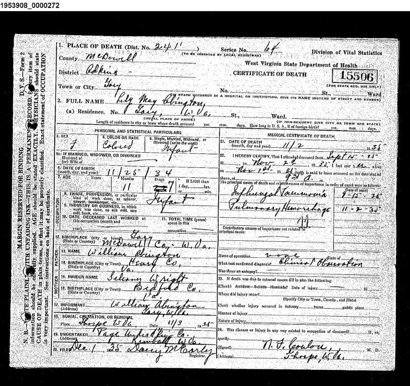 McDowell County WV: Thorp Cemetery I