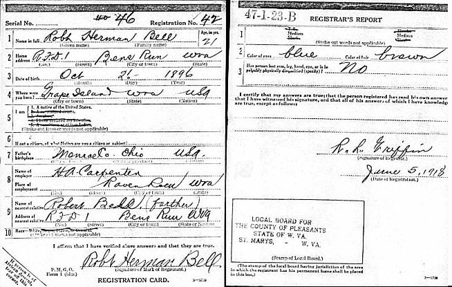 Robert Herman Bell, Pleasants County, WVGenWeb