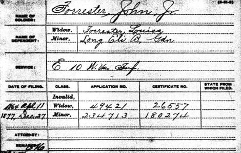 John Forrester, Civil War, Tyler County, WVGenWeb