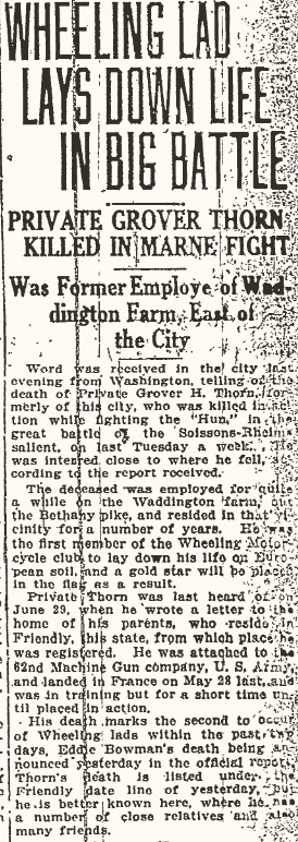 Grover Martin Thorn, Tyler County, WVGenWeb