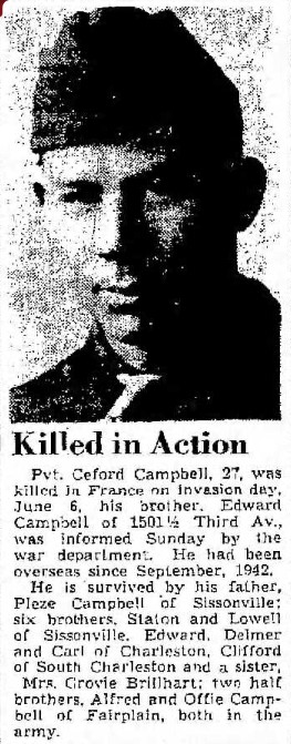 Ceford Cecil Campbell, Tyler County, WVGenWeb