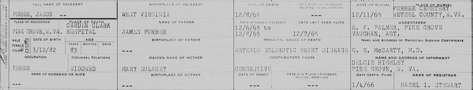 Furbee Cemetery - Wetzel County WVGenWeb