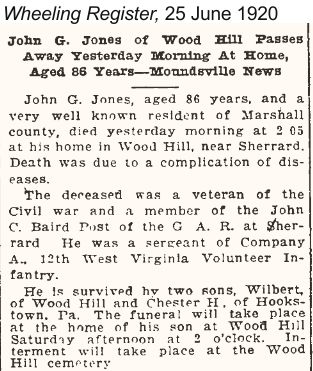 John G. Jones, 12th West Virginia Infantry, Civil War